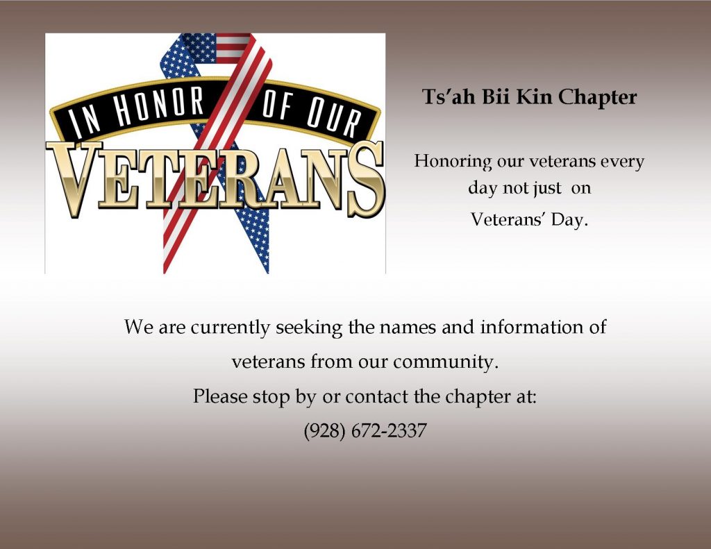 Veterans | Ts'ah Bii Kin (Inscription House)